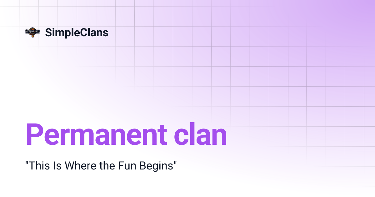 Permanent clan | SimpleClans